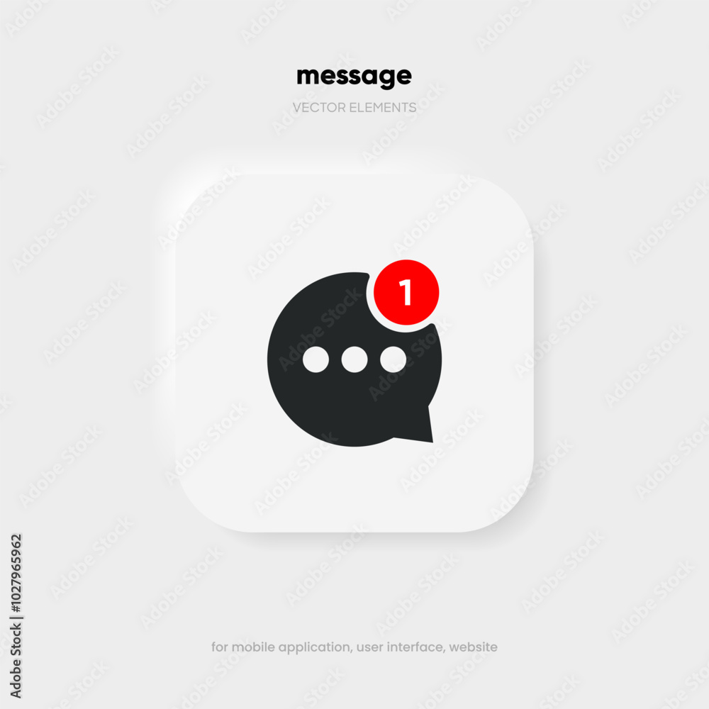 New message notification concept on realistic smartphone mockup. New ...