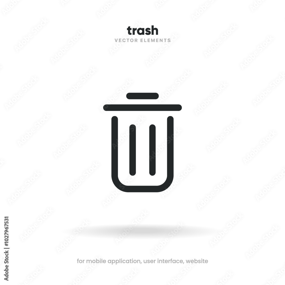 Flat trash, delete, recycle, cleaning, clean, erase, cross vector icon ...