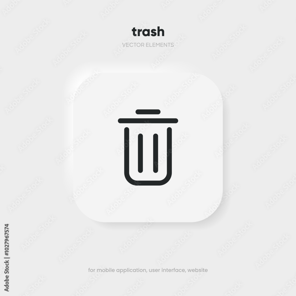 Flat trash, delete, recycle, cleaning, clean, erase, cross vector icon ...