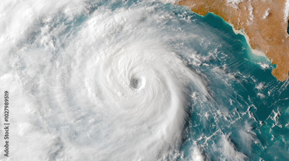 This captivating satellite image captures a massive cyclone swirling ...