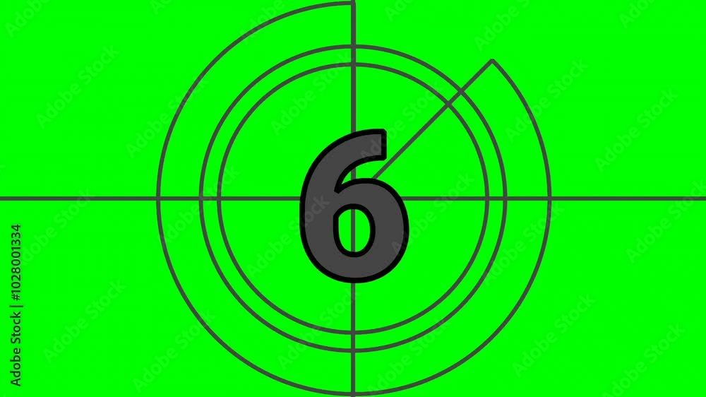 Animated countdown timer from 10 to 1 with a green screen background ...
