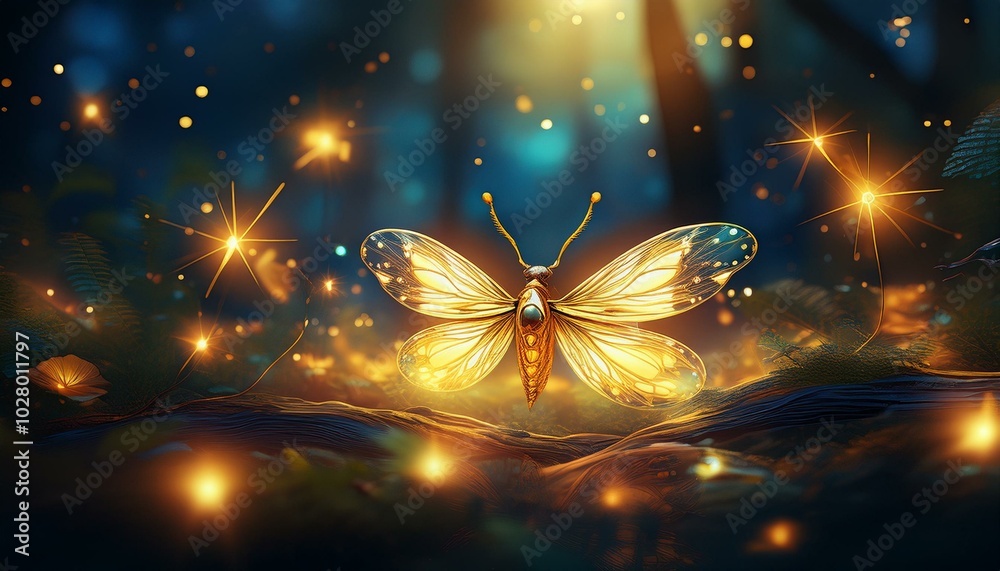 magic firefly gold fireflies light effect mystical lightning bug ...