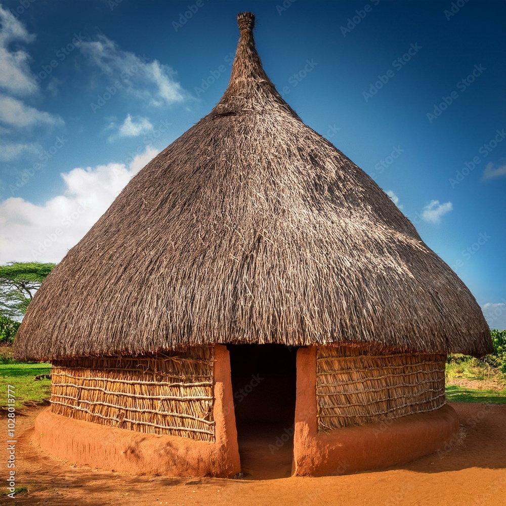 traditional straw hut in the lamido palace ngaoundere adamawa region ...