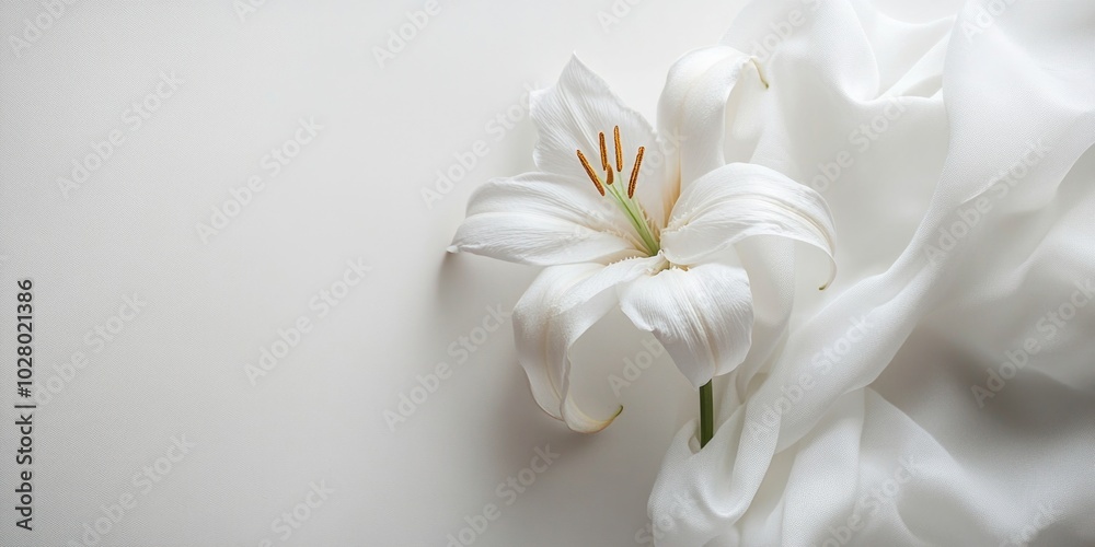 Lily symbolising purity of Virgin Mary. Christian symbols and icons ...