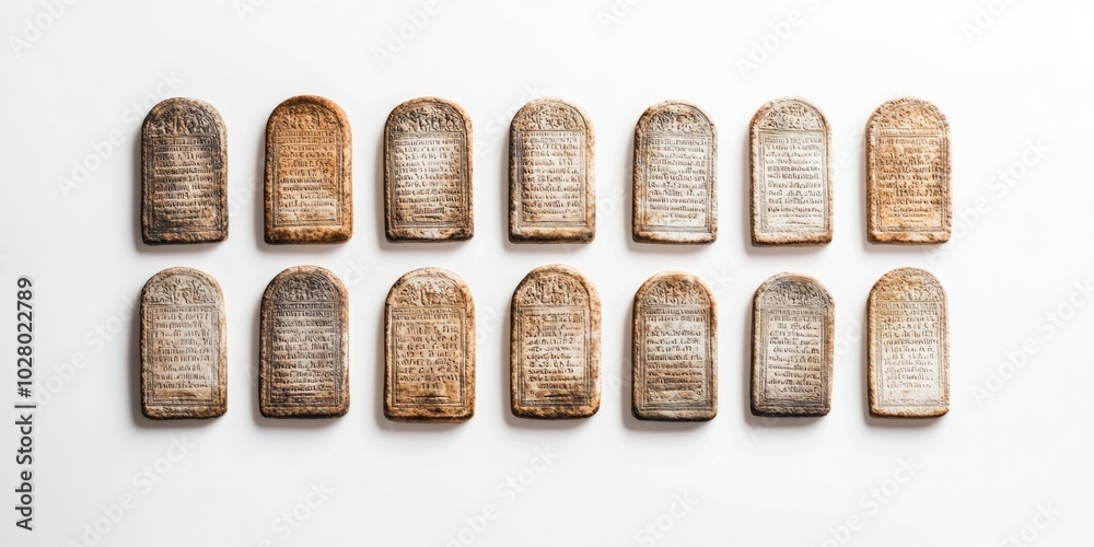 Tablets of the Ten Commandments. The Law given to Moses. Christian ...