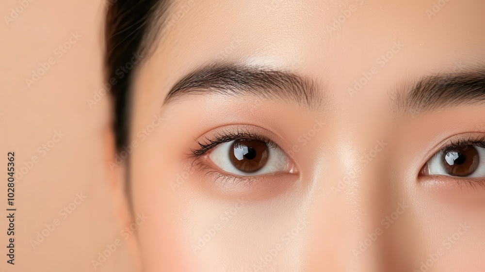 Closeup of an Asian man s face with smooth skin and subtle highlights ...