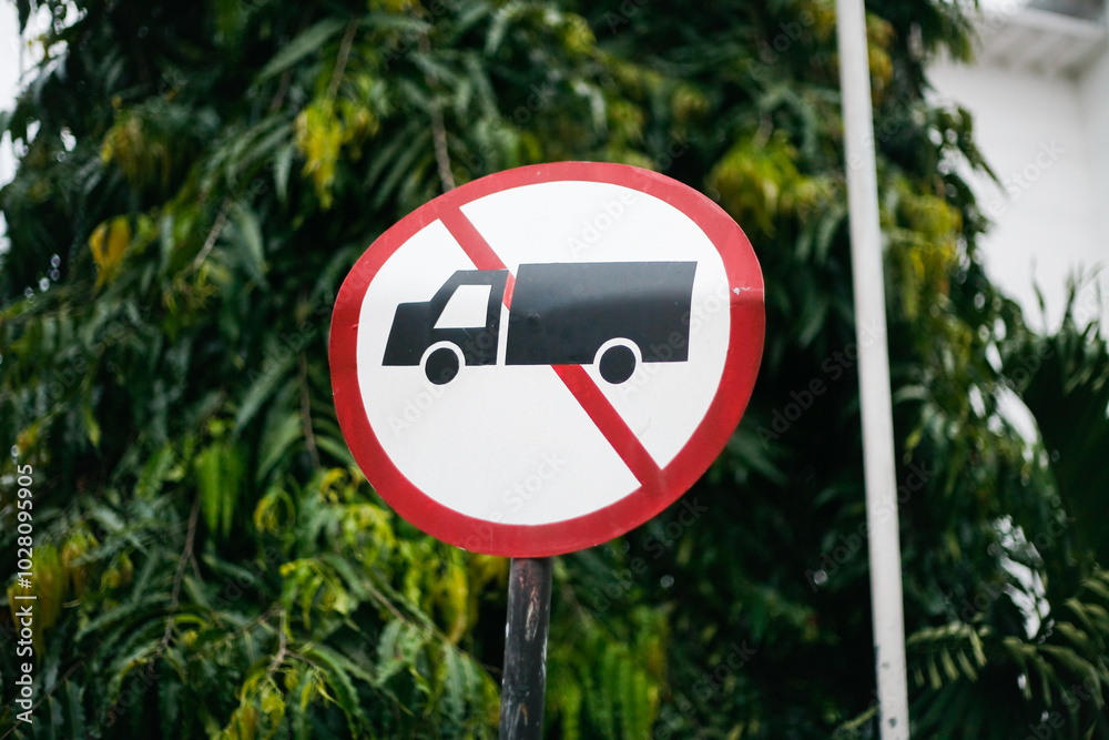 traffic signs trucks are prohibited from passing Stock Photo | Adobe Stock