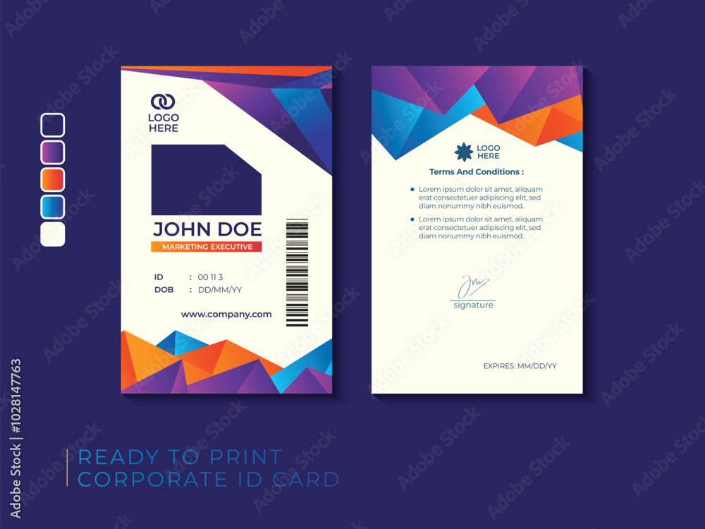 ID Card Template | Office Id card | Employee Id card for your company ...