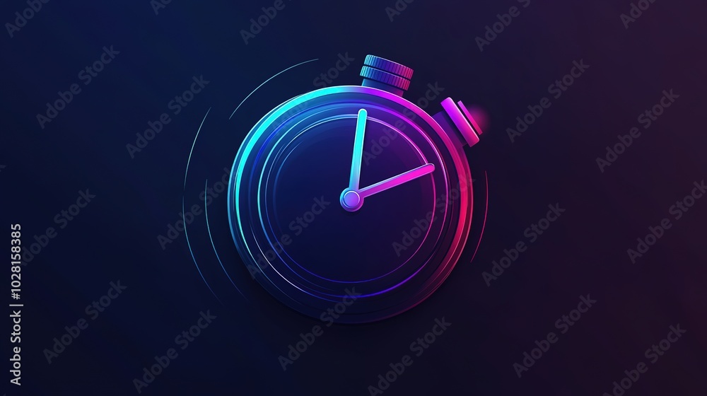 Minimalistic stopwatch icon featuring a clean and modern design. The ...