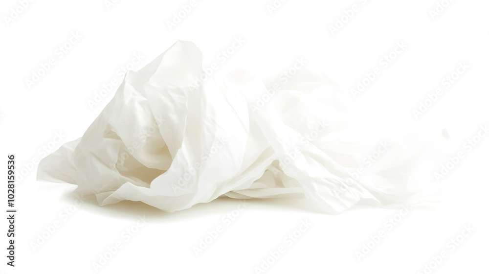 Single tissue sheet isolated on a clean white background, representing ...