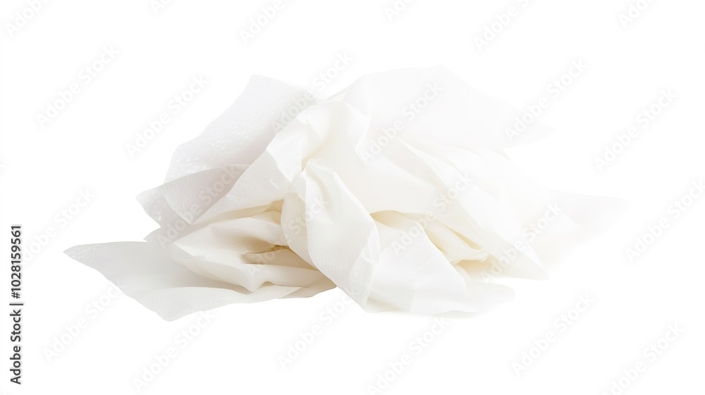 Single tissue sheet isolated on a clean white background, representing ...