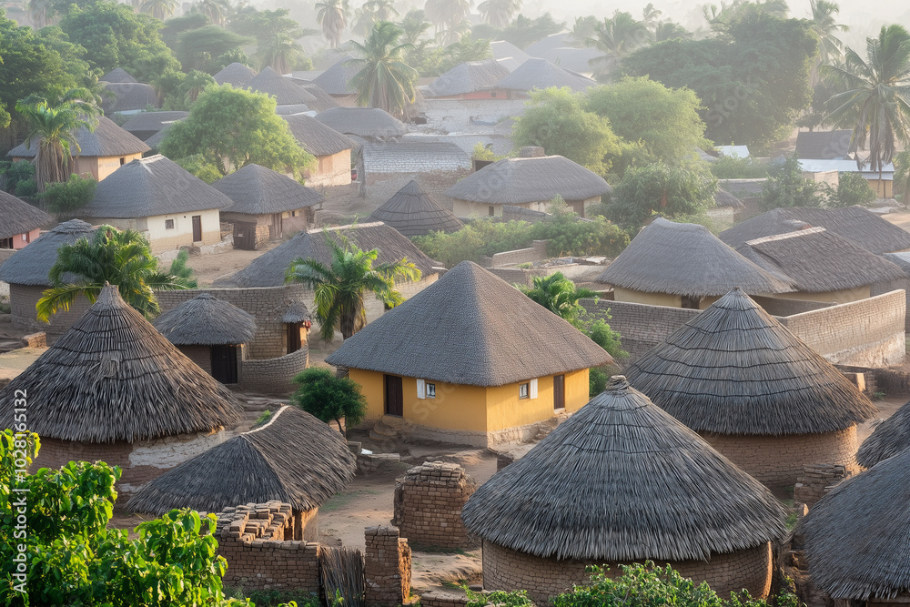 Traditional African houses and villages are deeply rooted in the ...