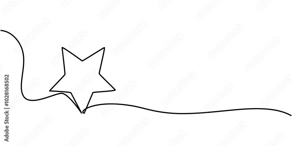 Line star one continuous line drawing design vector, A continuous ...