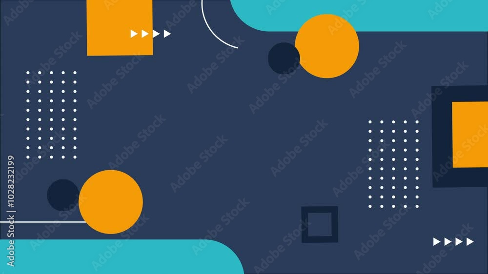Dynamic geometric animation bold colors and shapes in a looping pattern ...