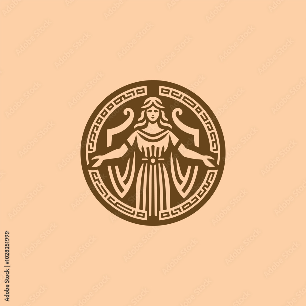 Ancient greek goddess logo Stock Vector | Adobe Stock