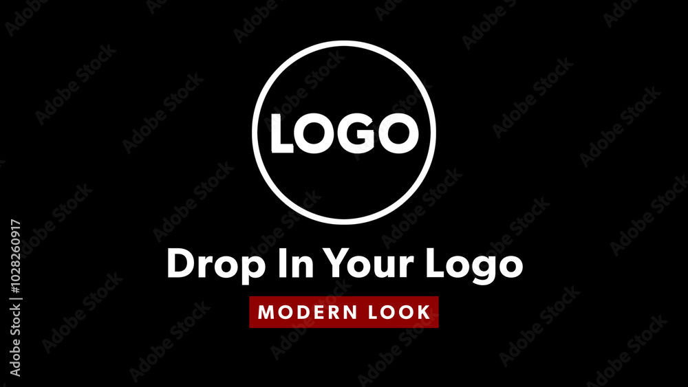 Slide In Logo Media Replace With Subtext Stock Template | Adobe Stock