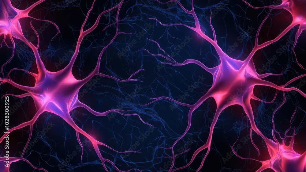 Glowing neural networks interwoven with data streams, creating an ...