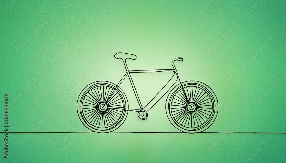 Minimalist Bicycle Wireframe. Eco Friendly Transportation ...