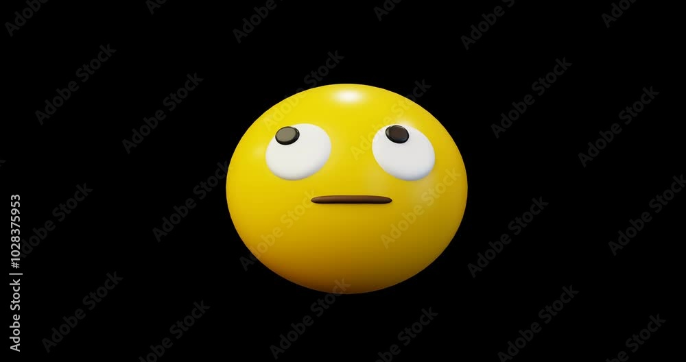 3d Emoticon Rolling Eyes Up Yellow Ball Emoticon Emoji or Smiley ...