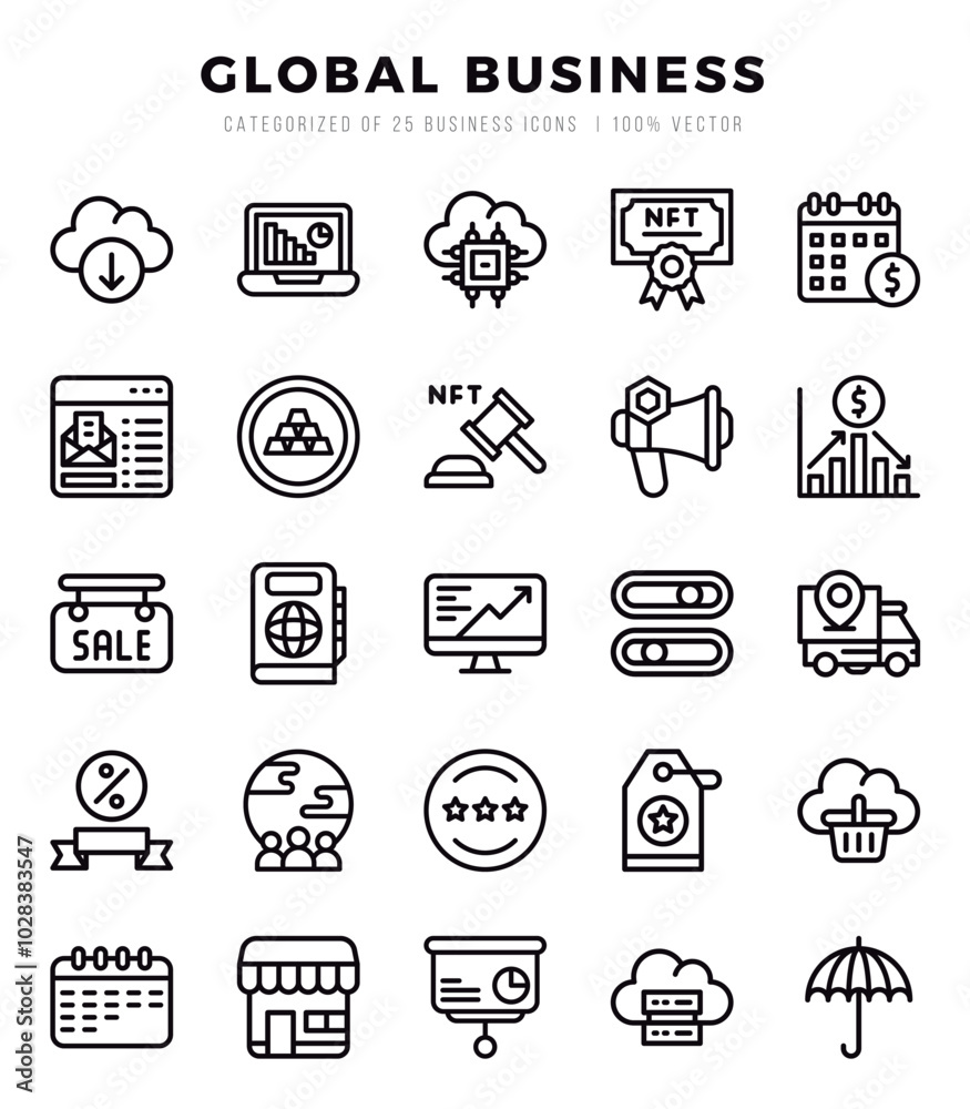 Global Business icon pack for your website. mobile. presentation. and ...