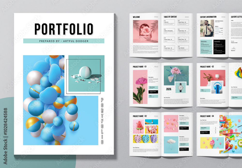 Unique Portfolio Layout Stock Template | Adobe Stock