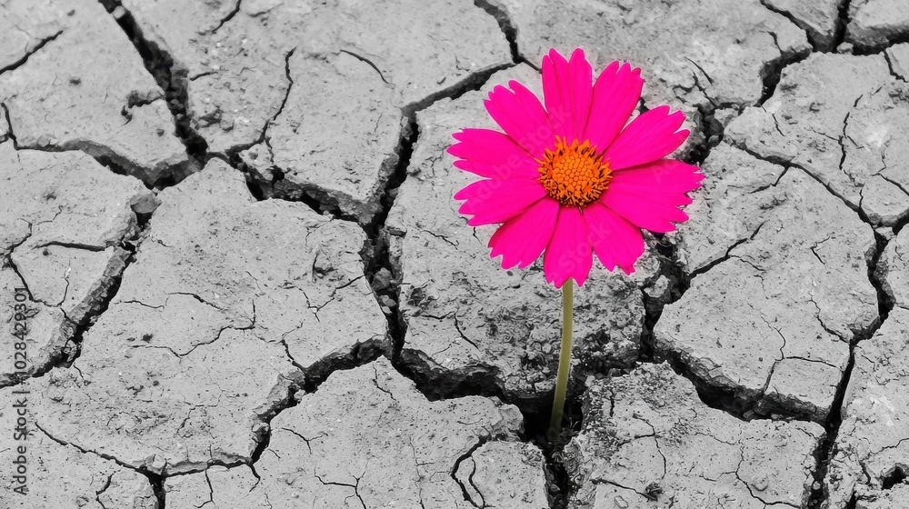 Growth Through Adversity: A flower growing through cracks in the ground ...