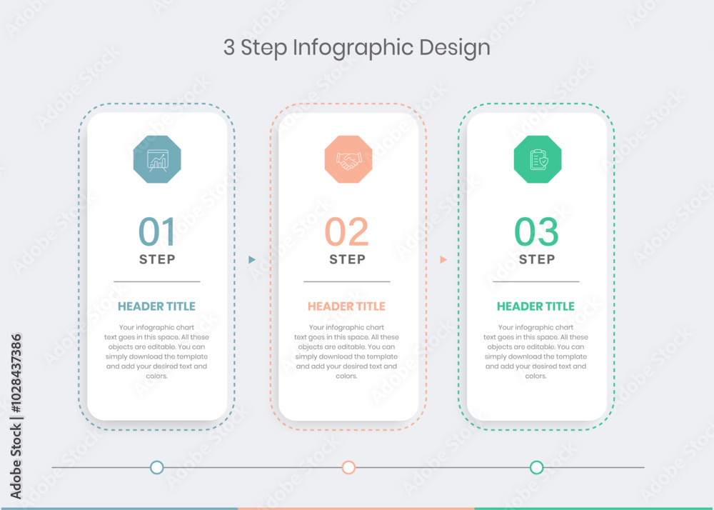 3 step Infographics Design Template, Chart diagram, Graph, Pie chart ...