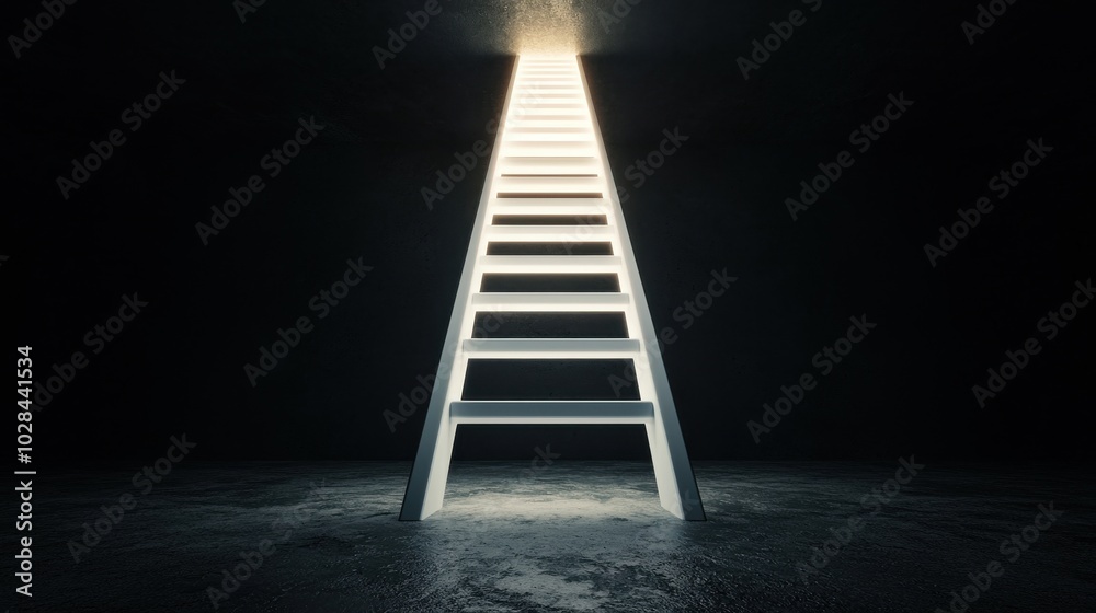 Talent Ladder with Missing Rungs: A ladder leading up toward a shining ...