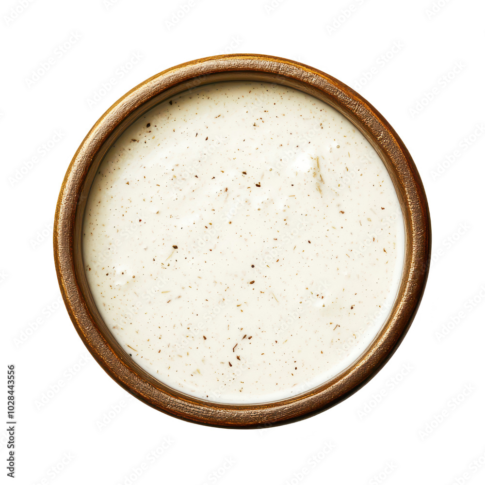 Creamy Ranch Dressing Pool Isolated on White: Ultra-Realistic UHD Photo ...