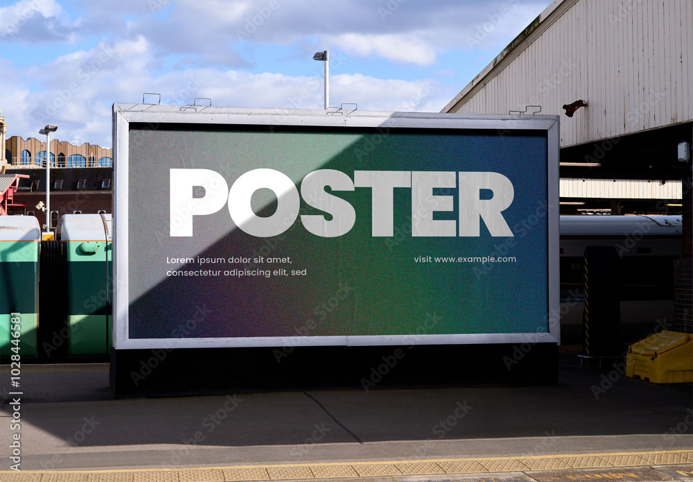 Mockup Of Horizontal Customized Billboard Stock Template | Adobe Stock