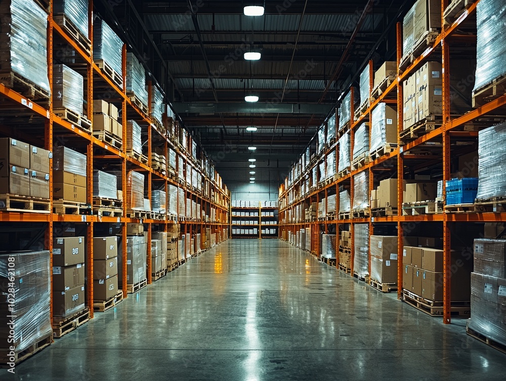 Photo & Art Print A clean, organized warehouse with well-maintained ...