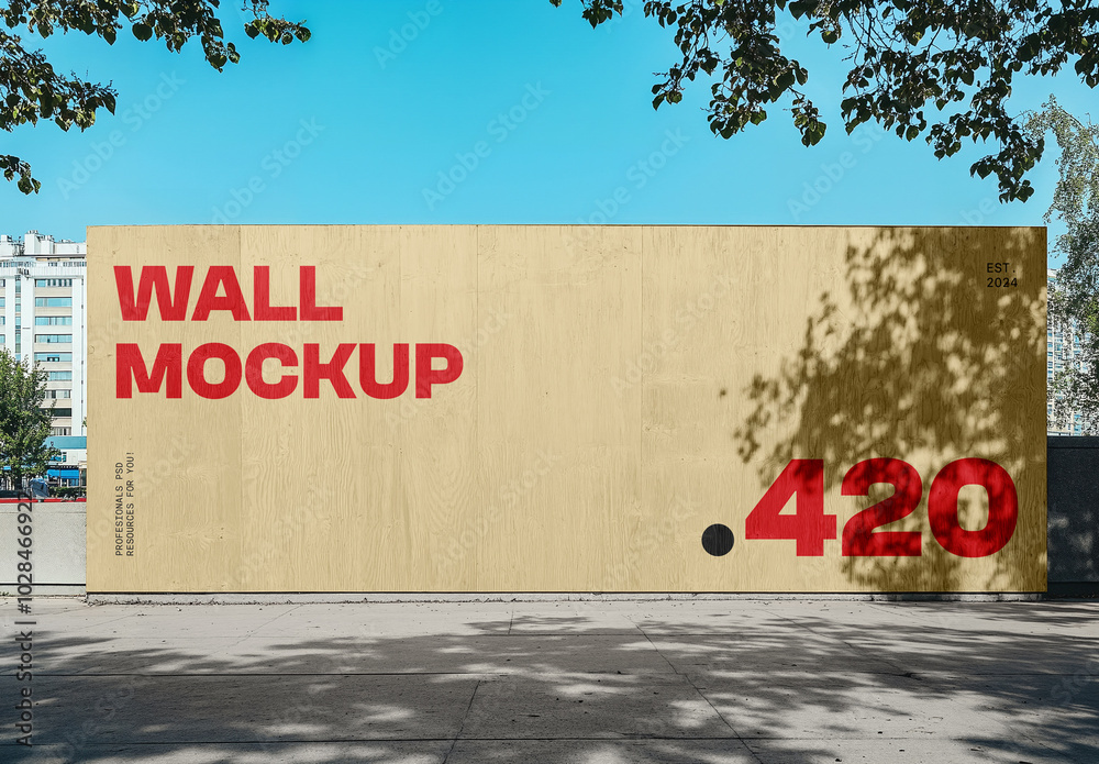 Wooden Wall Mockup Stock Template | Adobe Stock