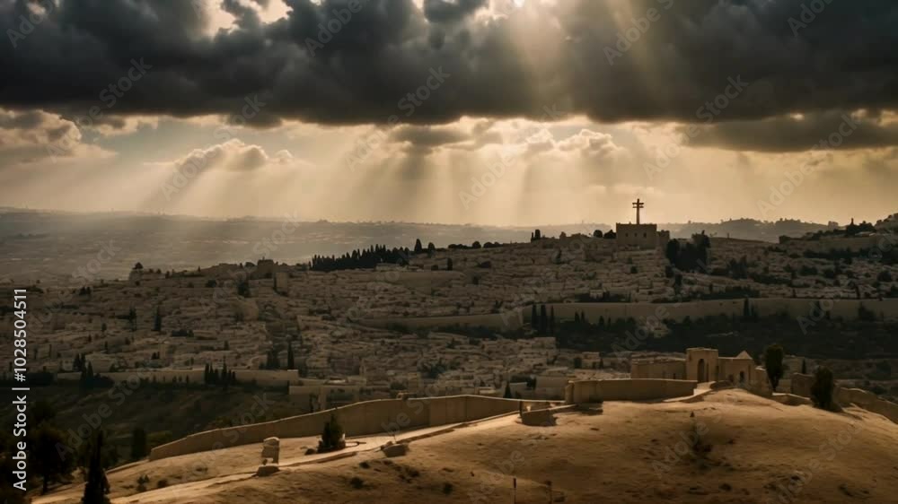The hill known as Calvary, positioned near ancient Jerusalem, is where ...