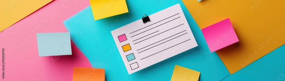 Gantt chart surrounded by floating sticky notes and task labels ...