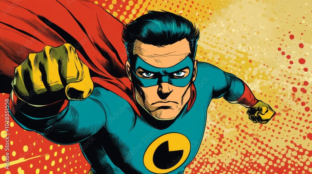 Tailwind superhero comic panel in pop art style with coding sounds ...