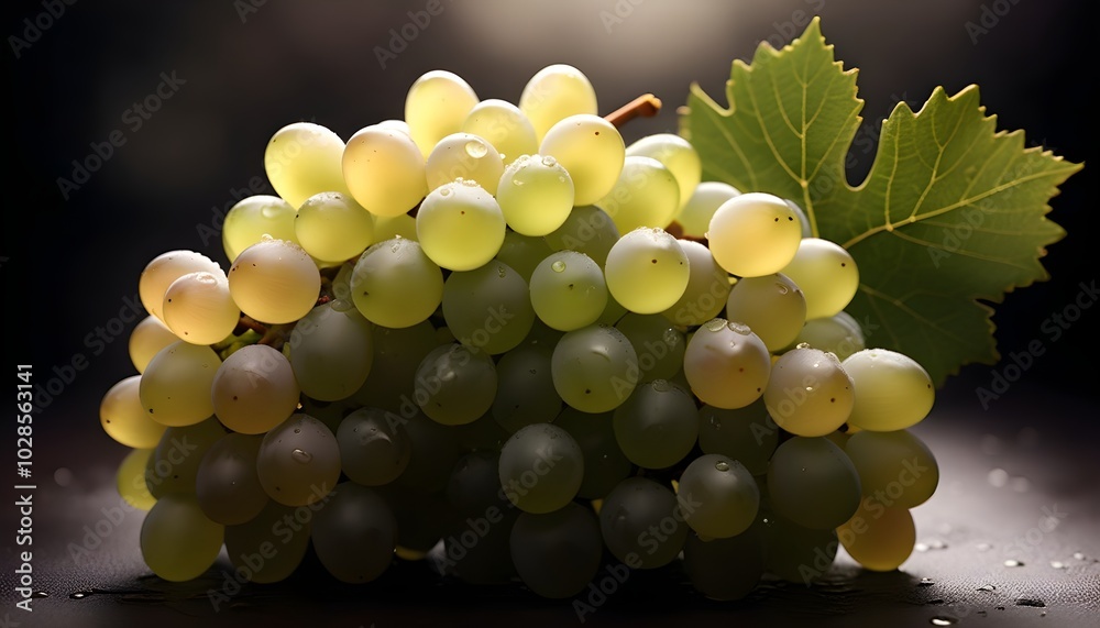 Unique digital art of white grapes illustrated through generative AI ...
