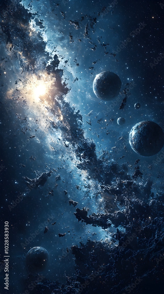 A breathtaking view of a nebula in space, with a bright star at its ...