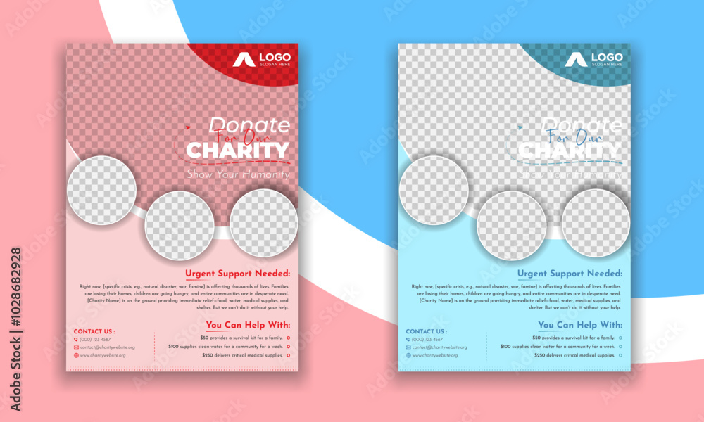Event for fundraising charity flyer design for donation, humanity ...