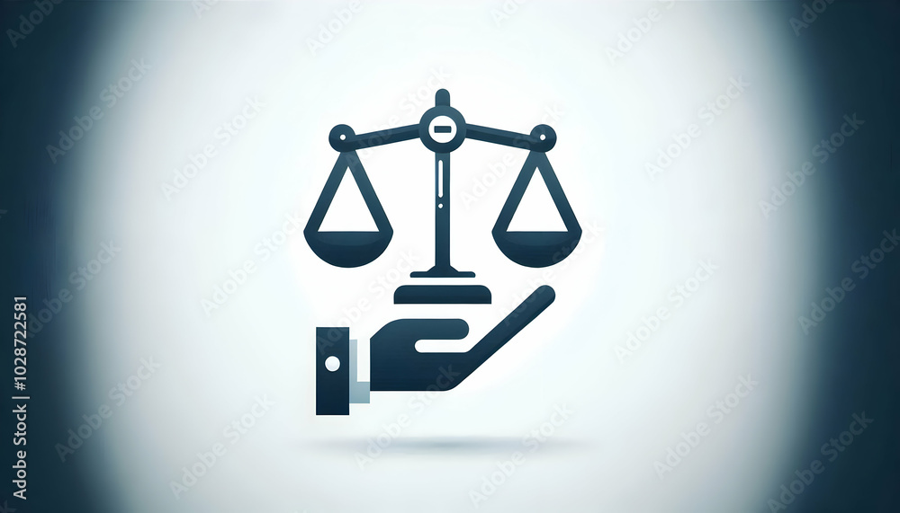 Flat Isolated Balance Icon Symbolizing Justice and Fairness for Human ...