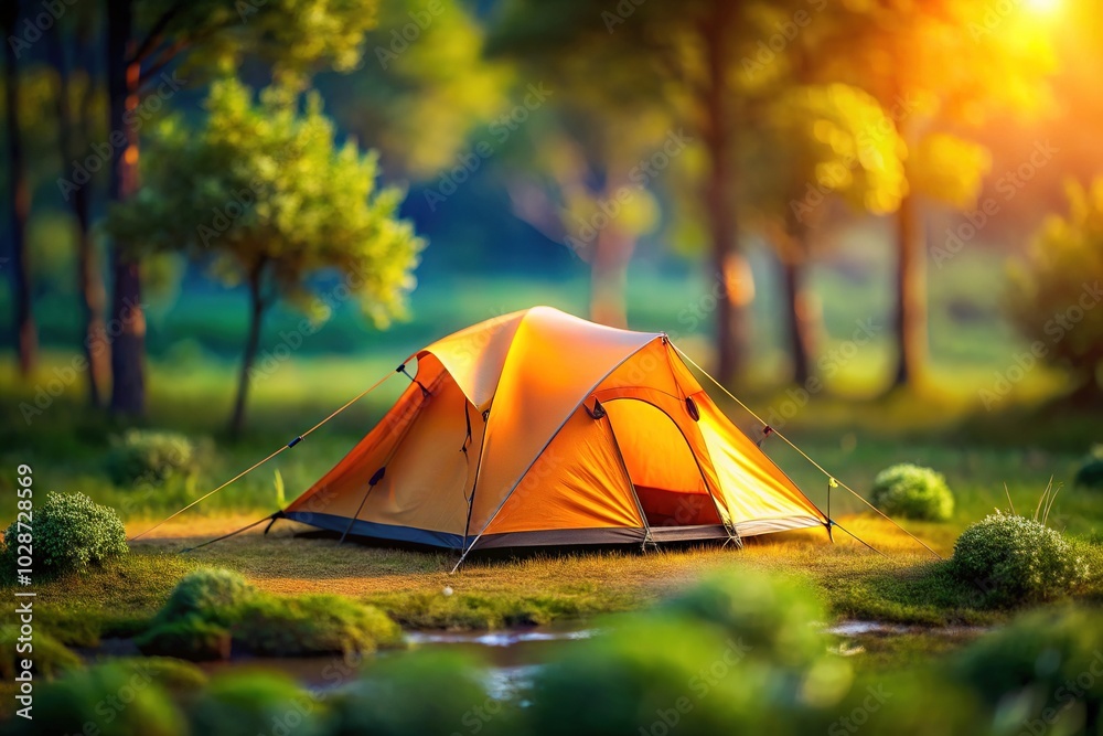 3D Rendered Orange Camping Tent on Transparent Background - Ideal for ...
