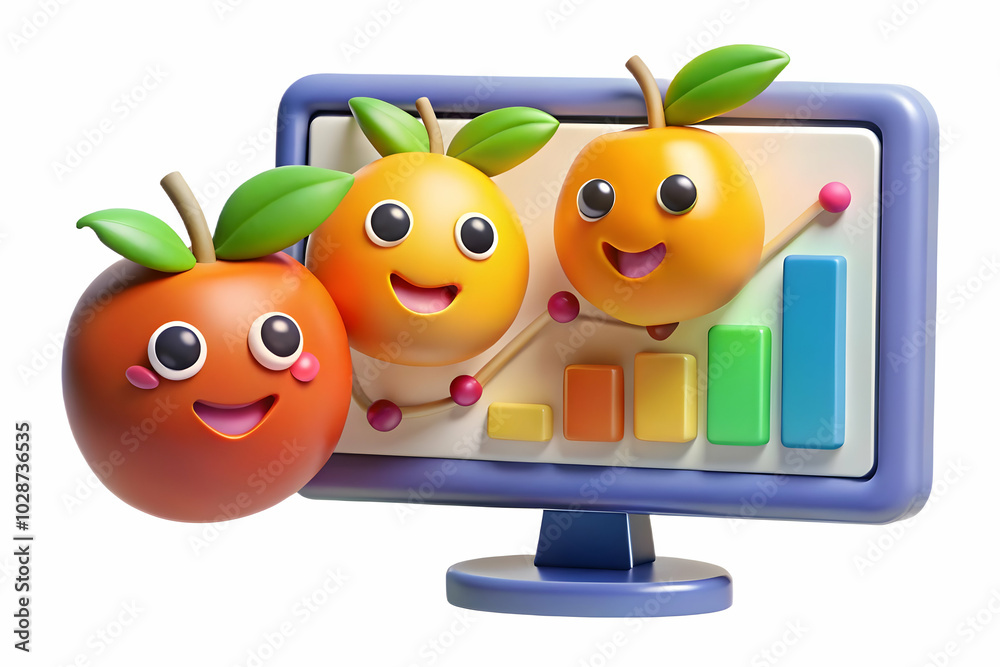 Fruit Entrepreneurs Pitching Ideas: Two Vibrant Fruits Presenting ...