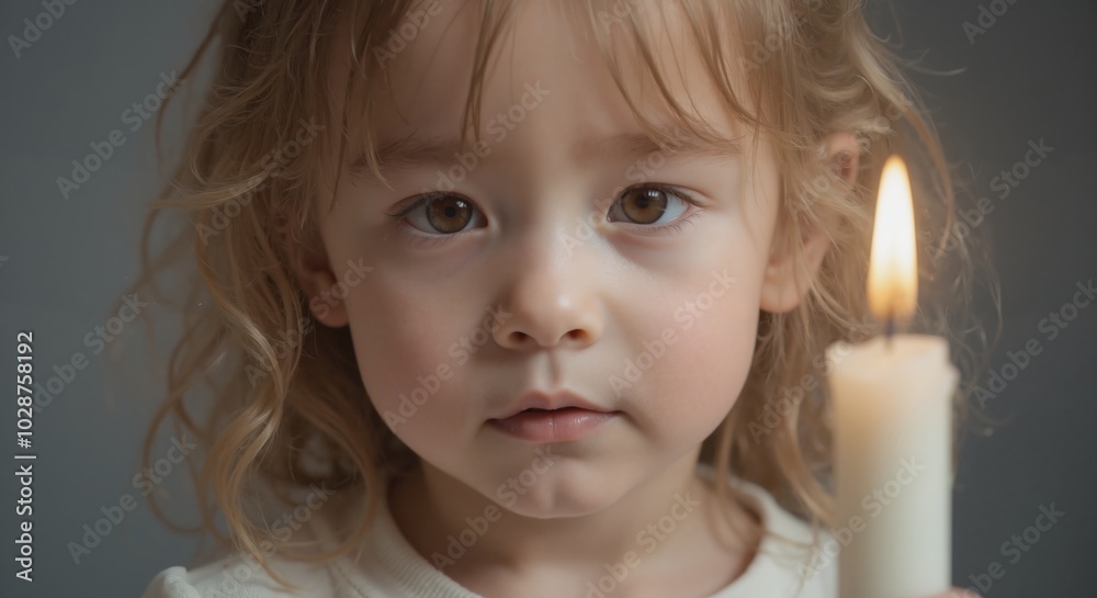 Zoe - Serious Blonde Toddler Girl by Candlelight, Portraying Depth and ...