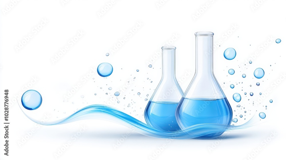 Flyer layout created in InDesign, set against a white science ...