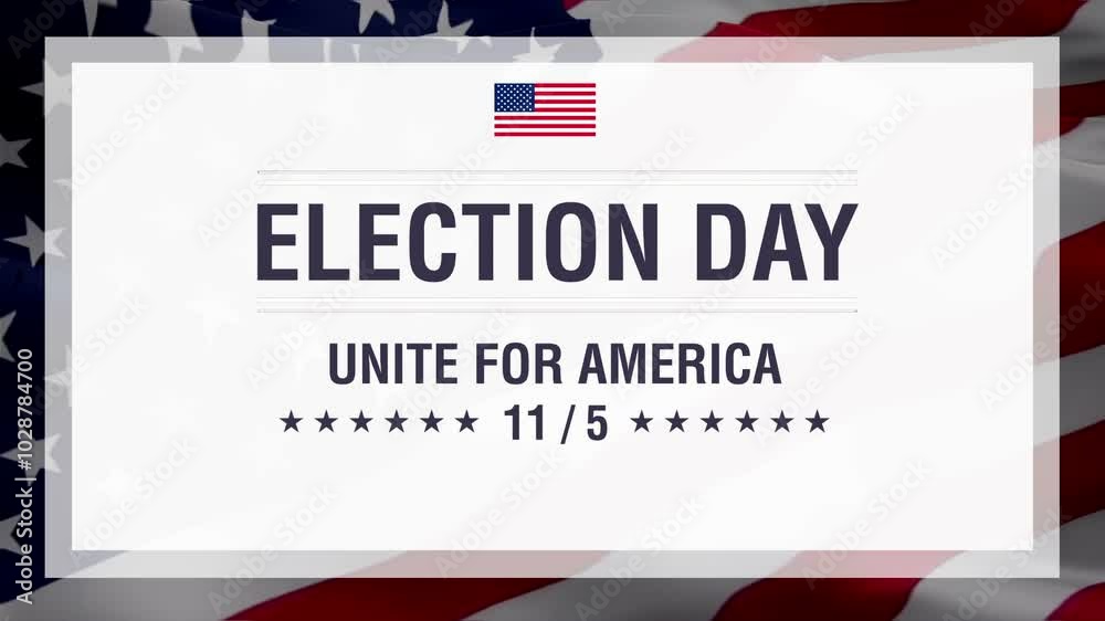 Election Day 2024. Election Day text background video banner with USA ...