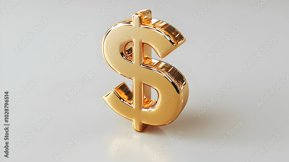 3D Glossy Dollar Sign with Investment Icon: Eye-Catching Visual for ...