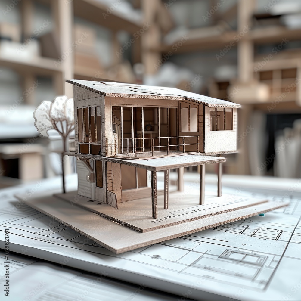 Architectural draft work in progress model for testing small simple ...