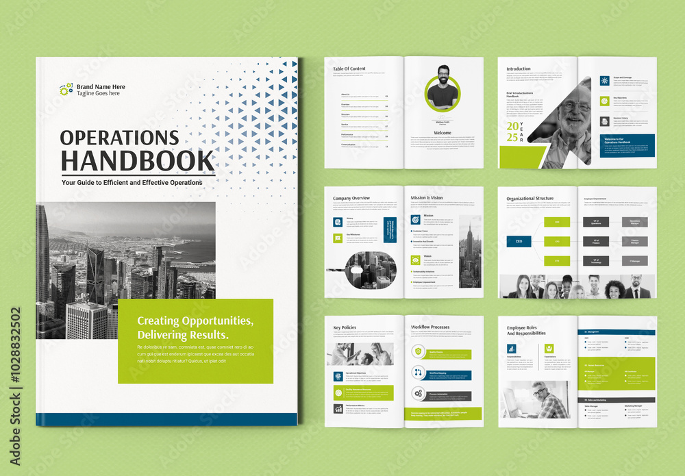 Operations Handbook Brochure Stock Template | Adobe Stock