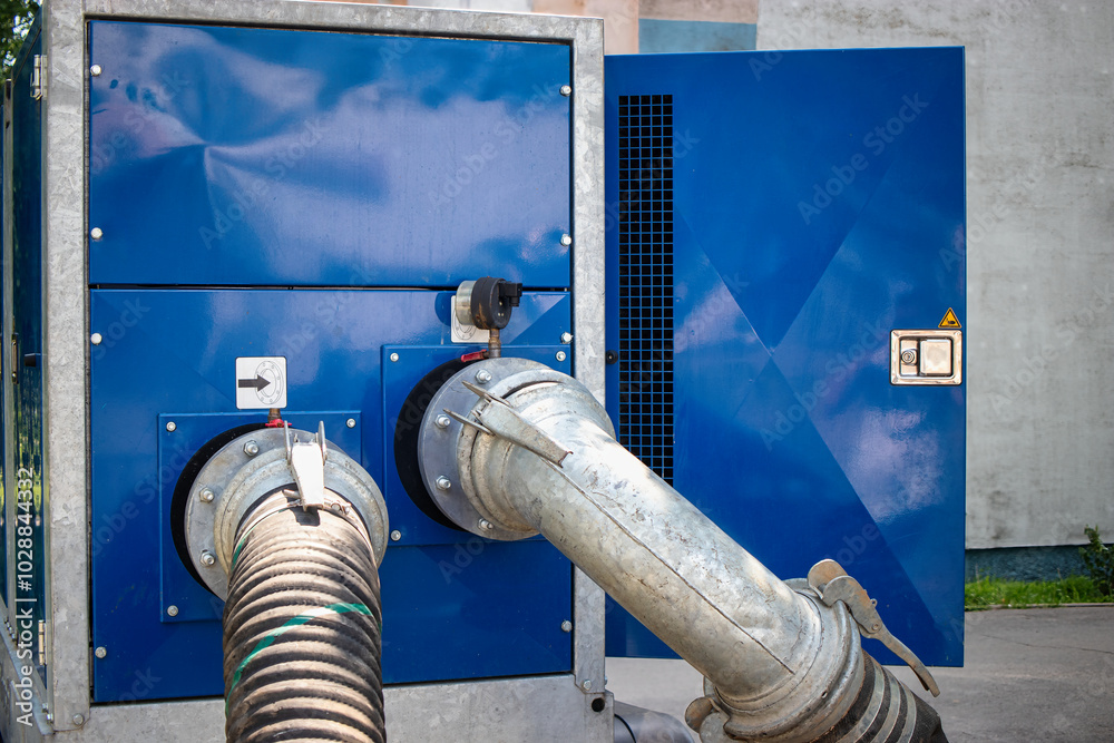 Mobile pumping station for efficient water extraction from sewerage or ...