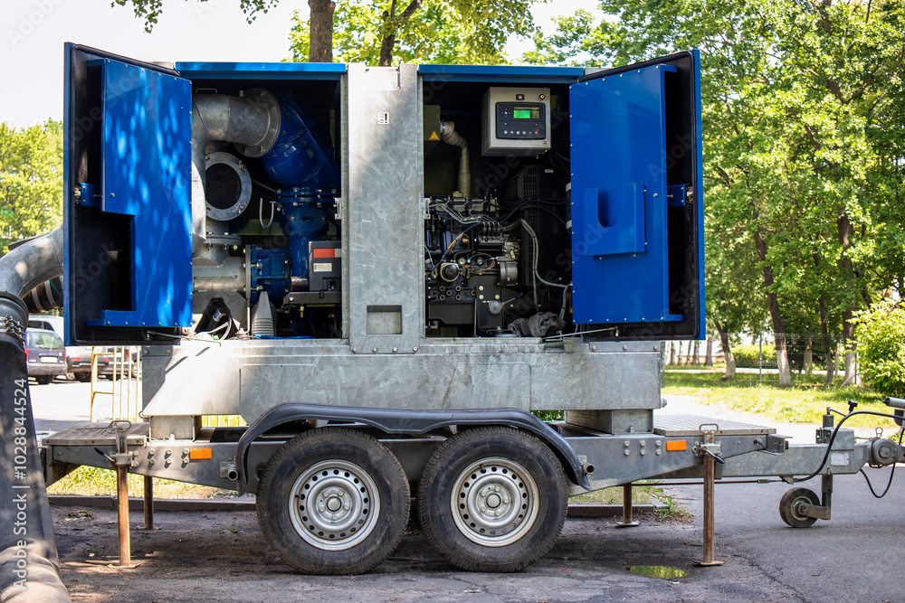 Mobile pumping station for efficient water removal from sewerage and ...