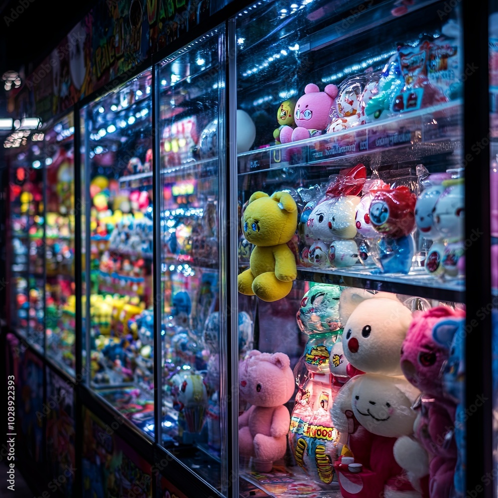 An area toy claw machine in Timezone, Galaxy Mall, Surabaya. Lots of ...